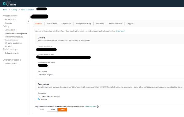 Amazon Chime Voice Connector and 3CX